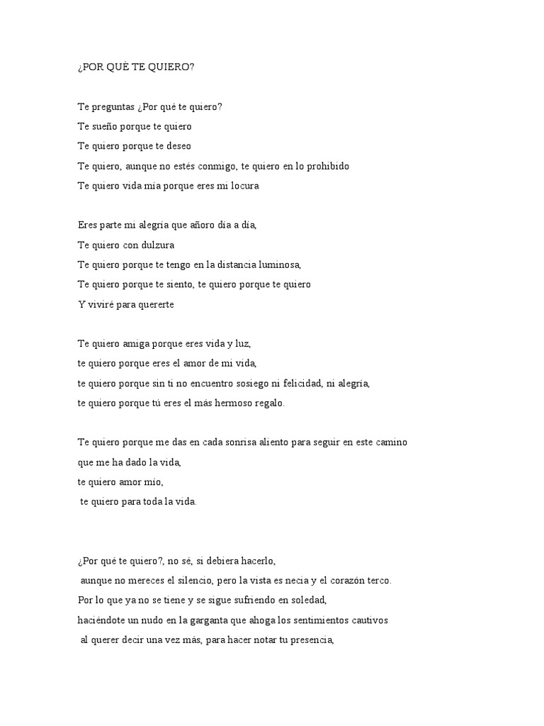 Por Què Te Quiero | PDF | Amor