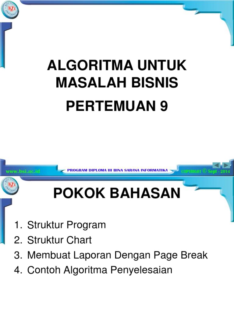 Algoritma Untuk Masalah Bisnis Pertemuan 9 | PDF