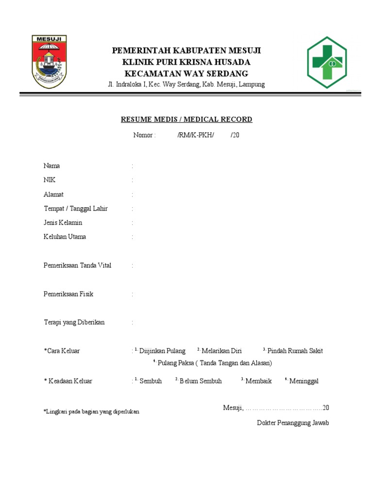 MEDICAL RECORD OF A PATIENT TREATED AT KLINIK PURI KRISNA HUSADA | PDF