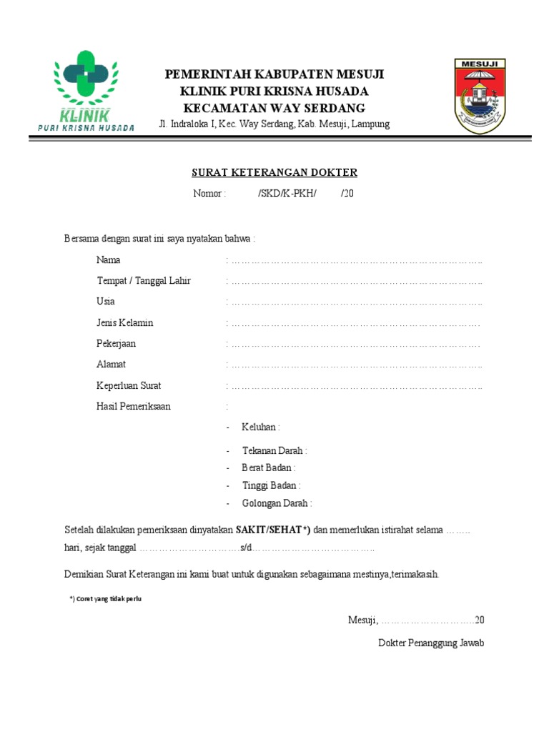 Surat Keterangan Dokter Pdf