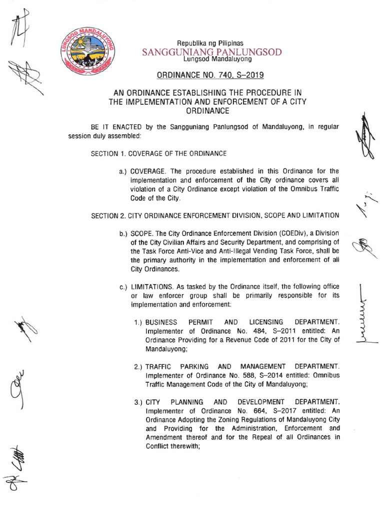 ORD On Implemetation of Ordinance | PDF | Fine (Penalty) | Complaint