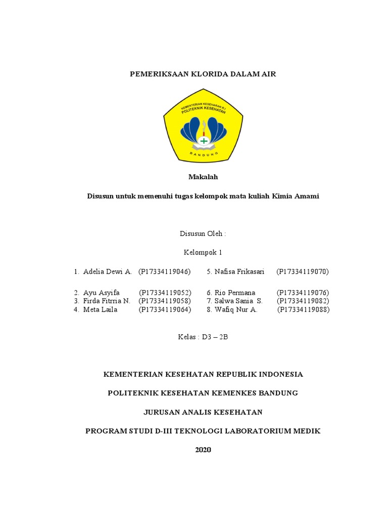 Pemeriksaan Klorida dalam Air Minum | PDF | Kesehatan Holistik