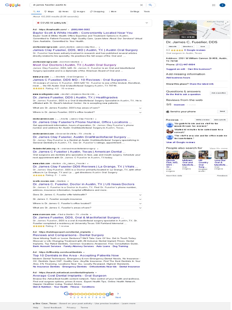 DR James Fuselier Austin TX - Google Search | PDF | Dental Degree ...