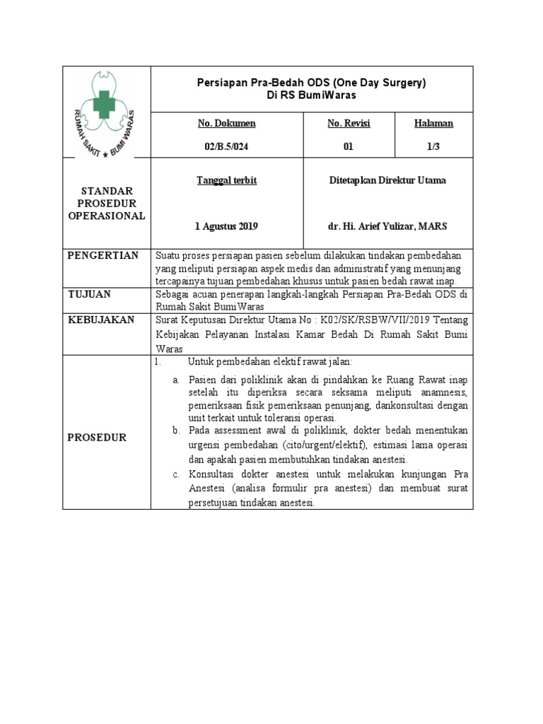 SPO Persiapan Odc Fix | PDF