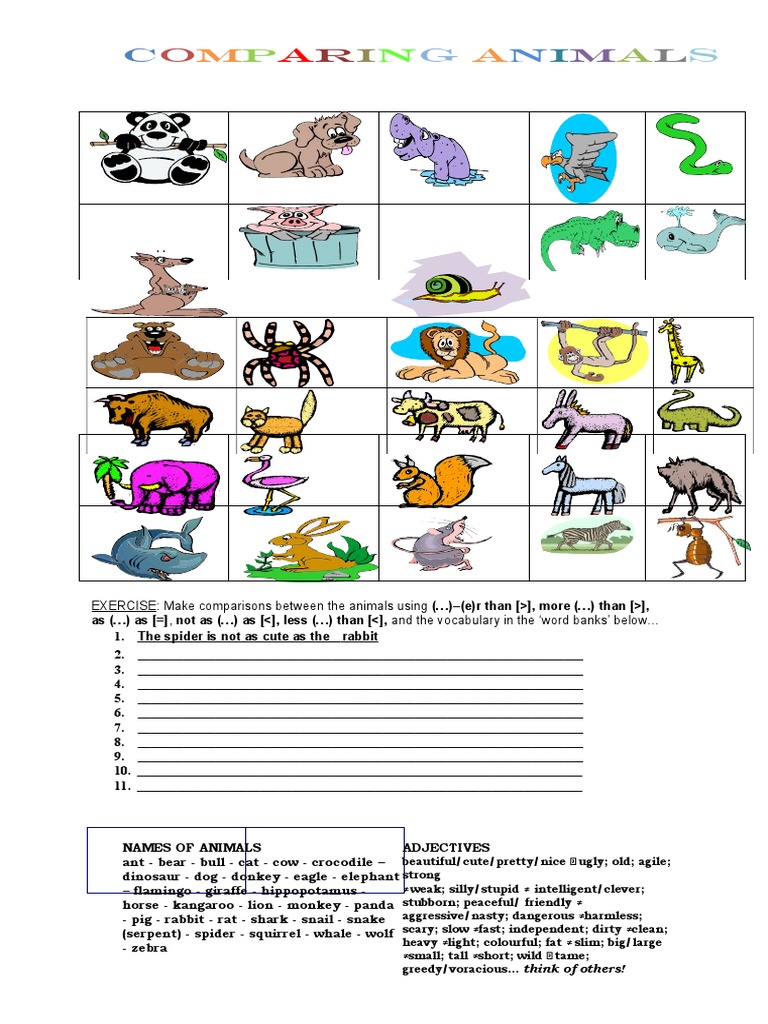 Comparing-Animals-comparisons - 02 ALUNO | PDF