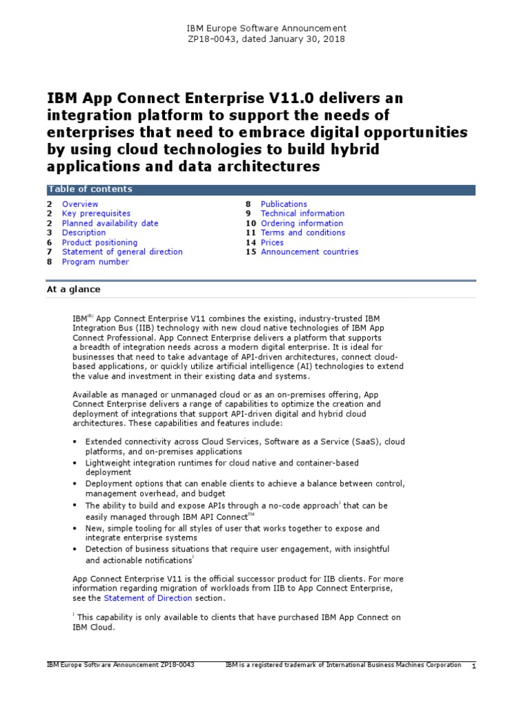 IBM App Connect Enterprise V11: An Integration Platform for Embracing ...