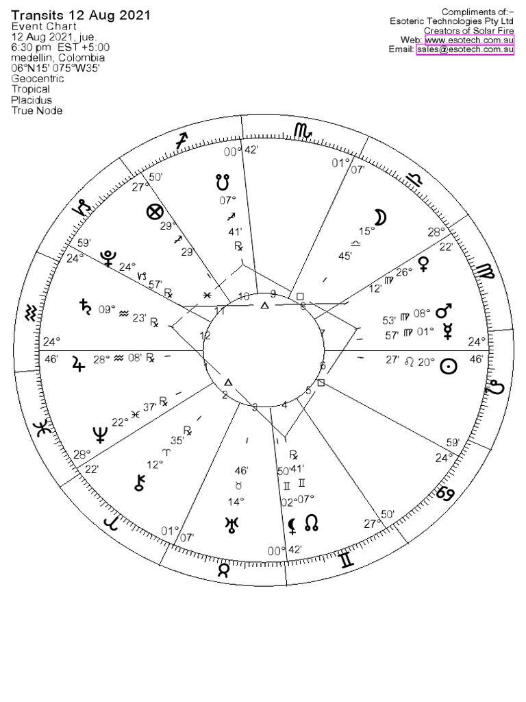 Geocentric Tropical Placidus True Node: Event Chart | PDF