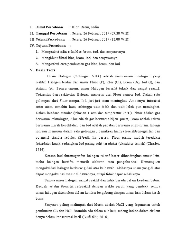 Lapres Klor, Brom, Iod | PDF