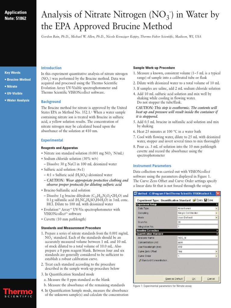 Nitrate Analysis | PDF | Spectrophotometry | Analytical Chemistry