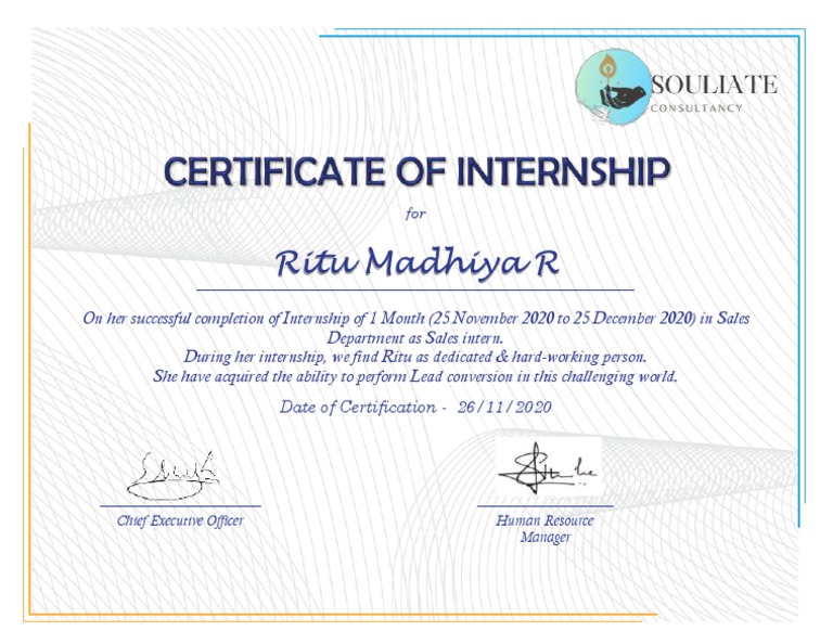 Soulite-Consultancy Certificate | PDF