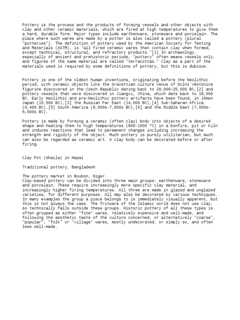 My Class Notes For Potery Class 2 Pdf Pottery Domestic Implements
