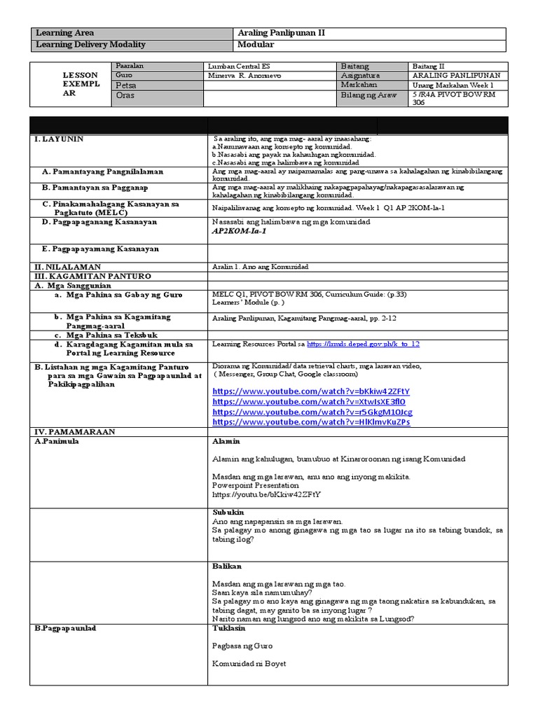 AP IDEA L E Grade II WK 1 3 Q1 With Activity Sheet | PDF