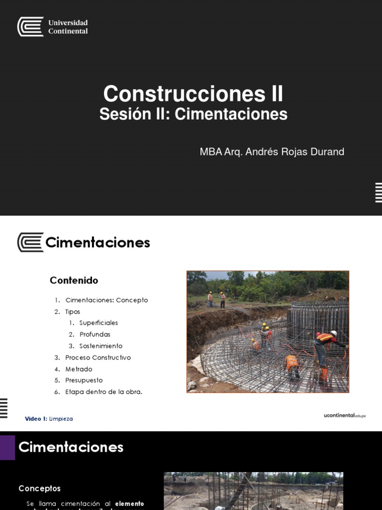Sesion - II Cimentaciones | PDF | Fundación (Ingeniería) | Fundación profunda
