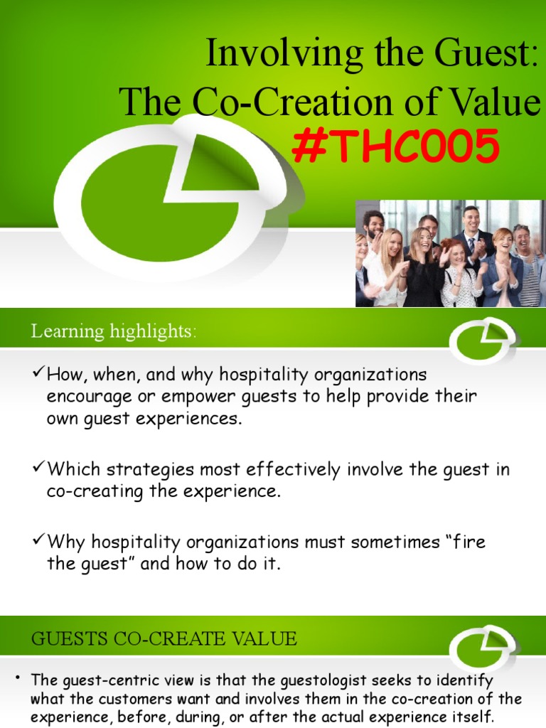 Involving The Guest The Co-Creation of Value | PDF | Consultant ...
