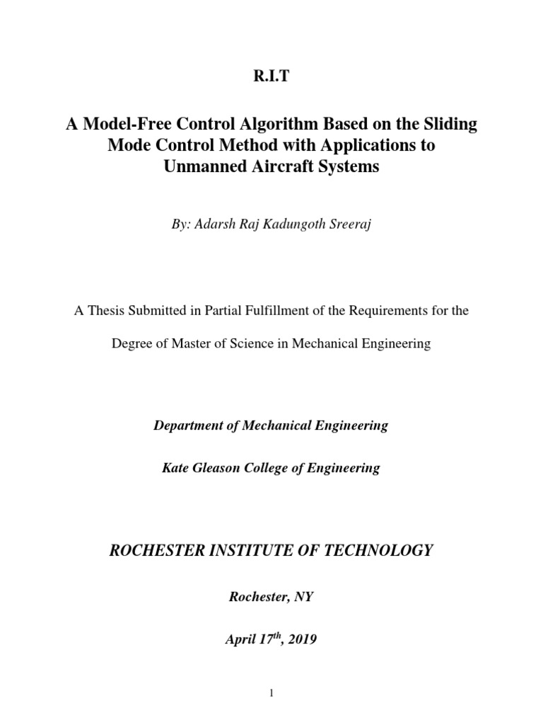 A Model-Free Control Algorithm Based On The Sliding Mode Control Method With Applications To ...