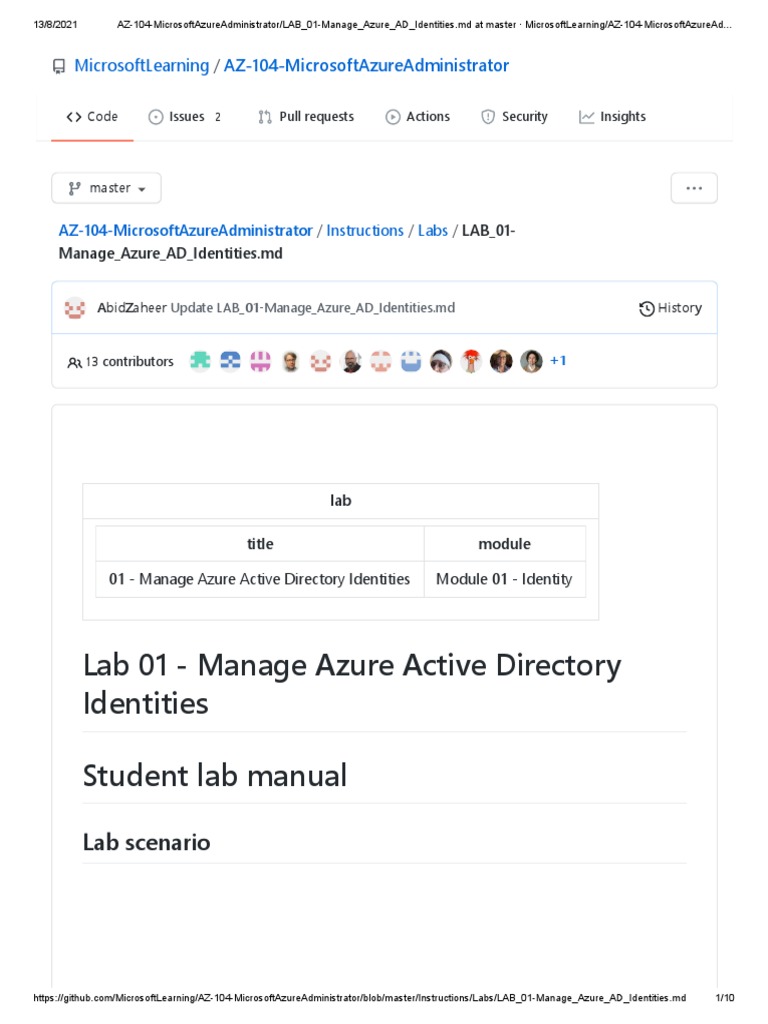 Azure AD Identity Management Lab | PDF | Active Directory | User (Computing)