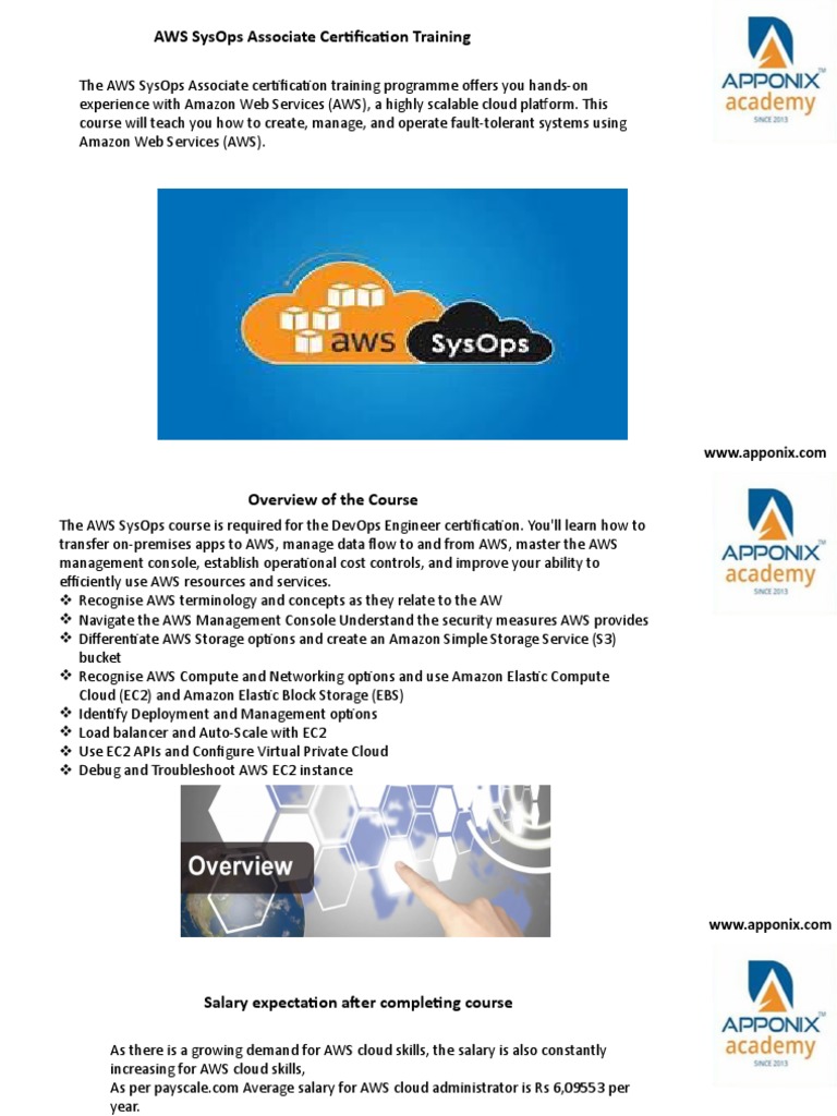 AWS SysOps Certification Course | PDF | Amazon Web Services | Cloud Computing