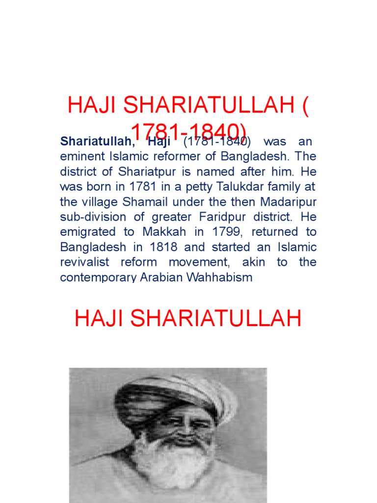 Haji Shariatullah and the Faraizi Movement | PDF | Sufism | Abrahamic ...