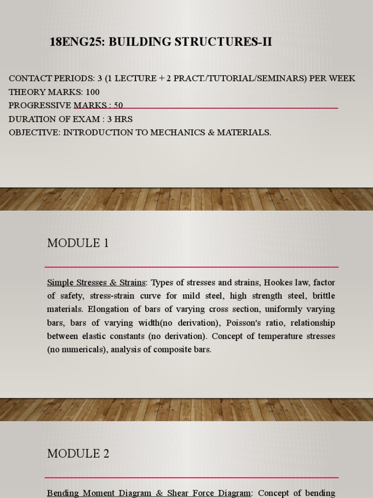 18eng25: Building Structures-Ii | PDF | Bending | Stress (Mechanics)