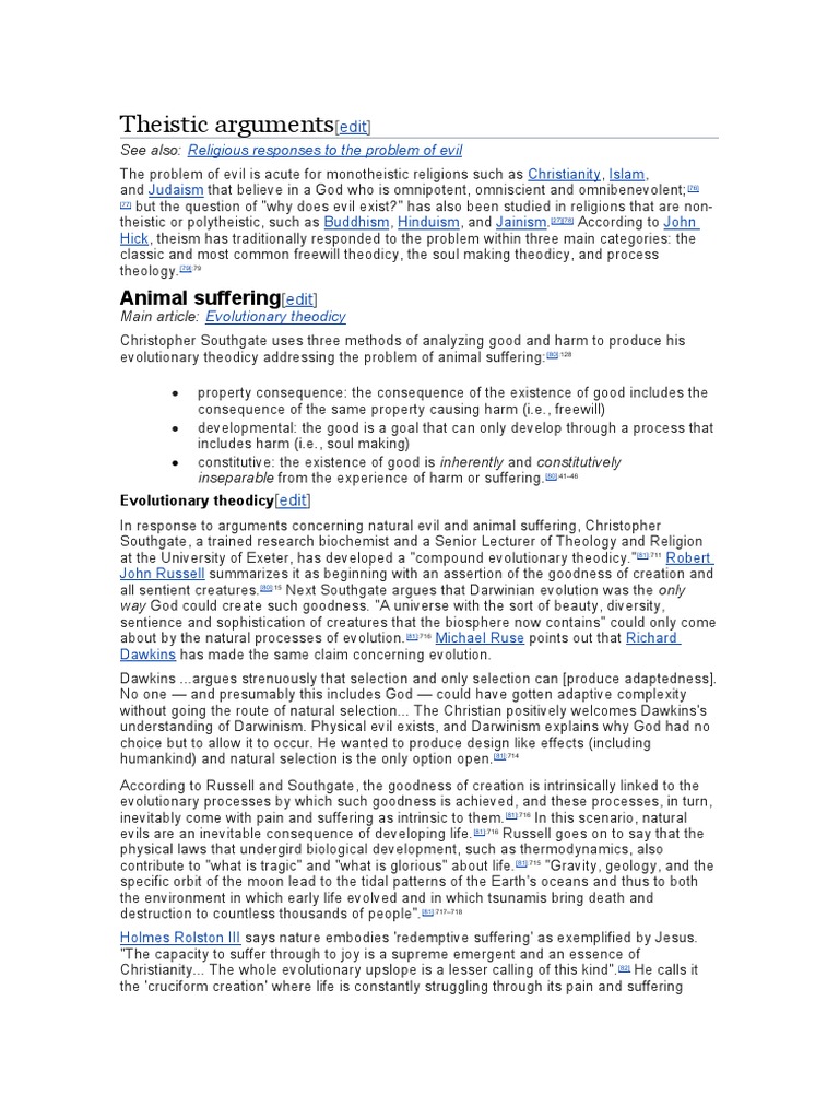 Evolutionary Theodicy Explained | PDF | Problem Of Evil | Theology
