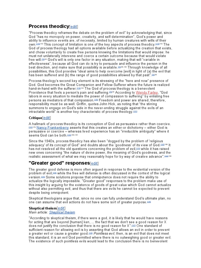 Process Theodicy: Critique | PDF | Problem Of Evil | Theology