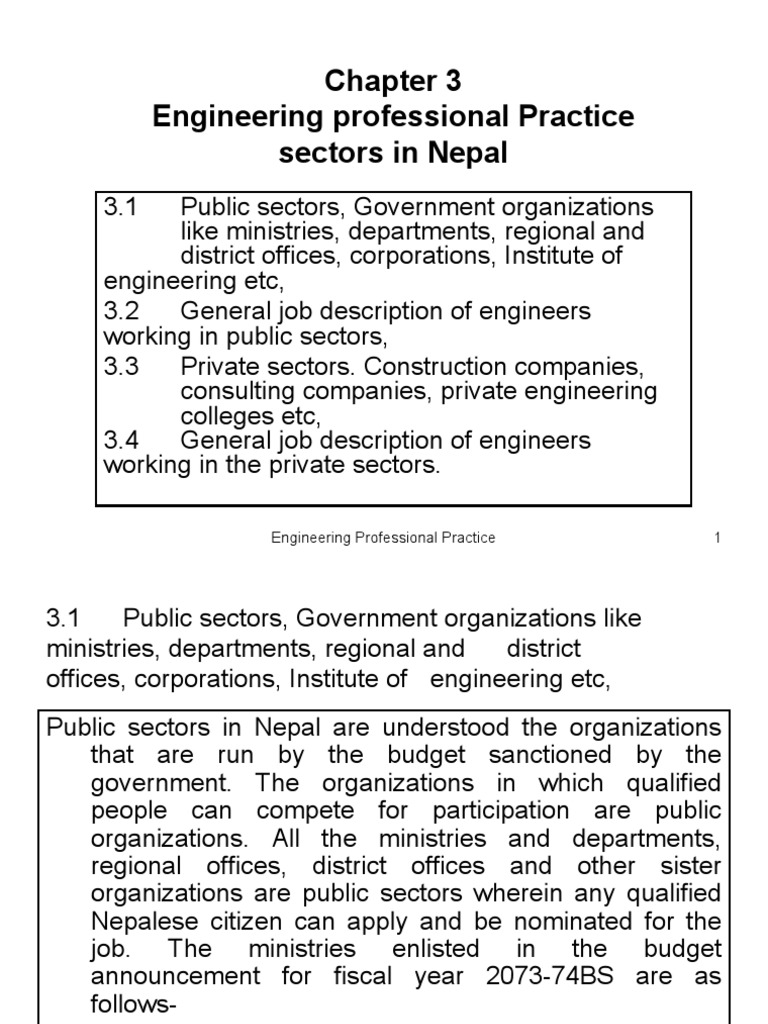 Engineering Practice Sectors in Nepal | PDF | Engineering | Nepal