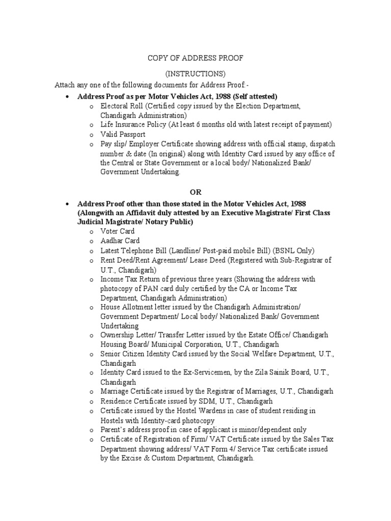 OR (Alongwith An Affidavit Duly Attested by An Executive Magistrate ...