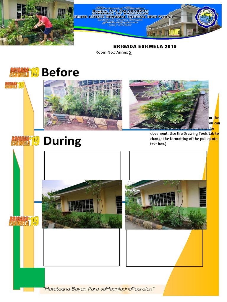 Classroom Brigada Eskwela Pictorial Report Template A4 1 | PDF | Sources