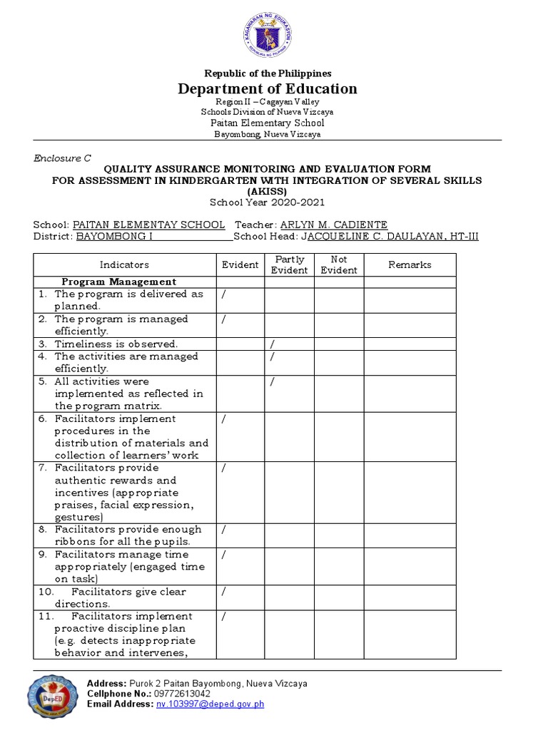 Department of Education: Republic of The Philippines | PDF | Cognition