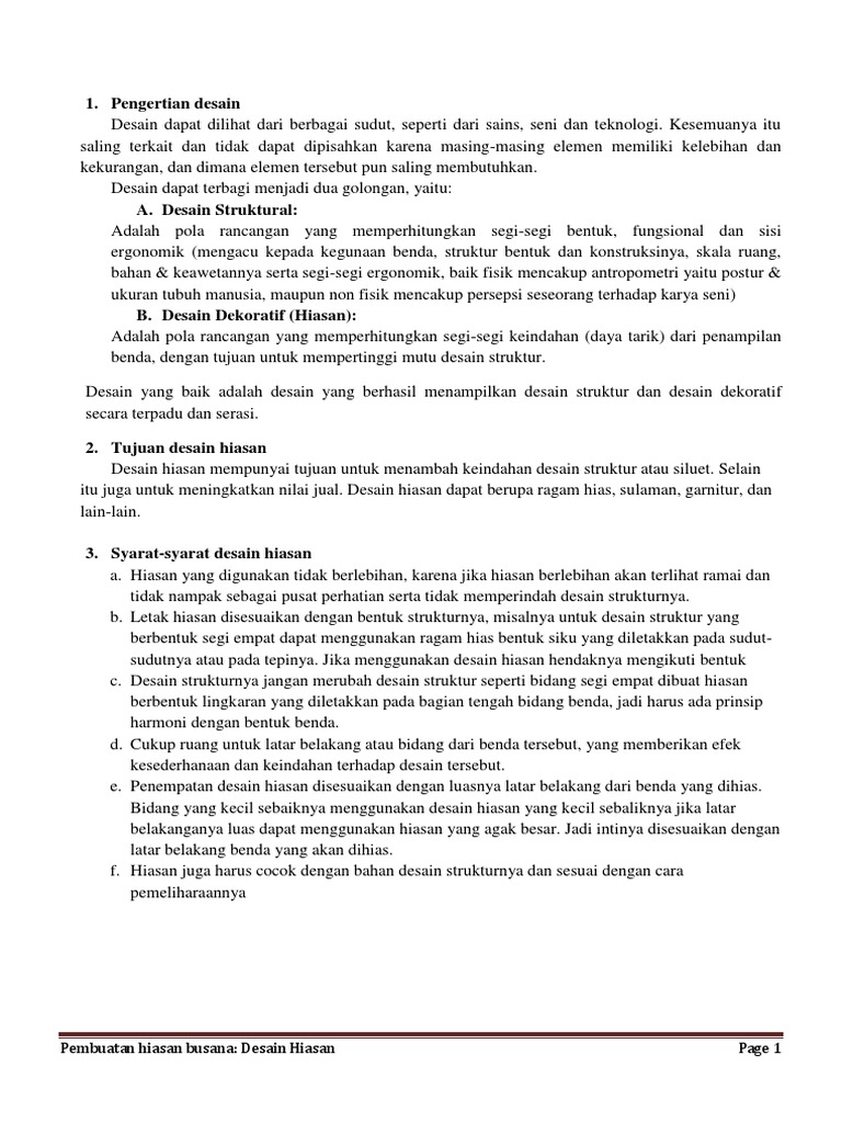 Pbi Materi Desain Hiasan | PDF