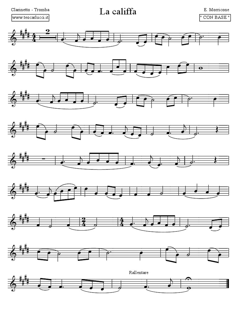 La Califfa - Clarinetto-Tromba | PDF