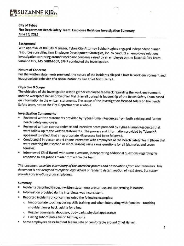 Outside Investigation Summary | PDF