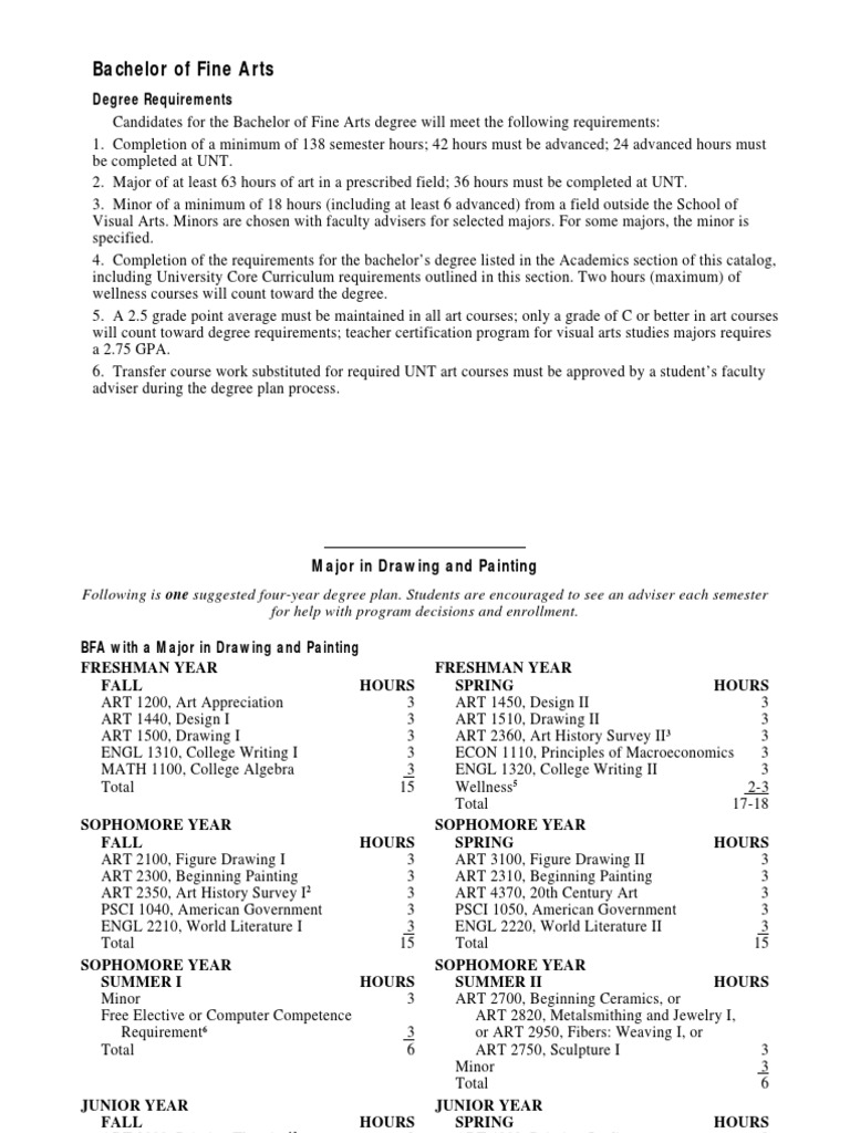 Bfa Draw Paint | PDF | Academic Degree | Bachelor's Degree