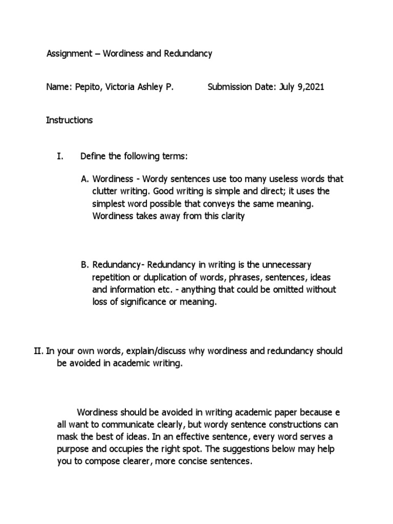 Wordiness and Redundancies - Pepito | PDF | Language Arts & Discipline ...