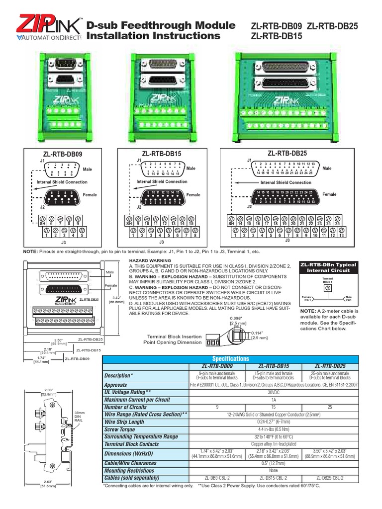 ZL-RTB-DB09 DB15 DB25 RJ12 | PDF | Electrical Connector | Electrical ...