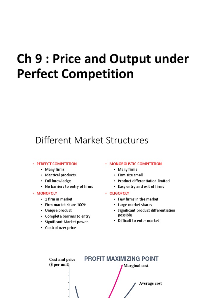 CH 9 - Perfect Competition | PDF | Profit (Economics) | Perfect Competition