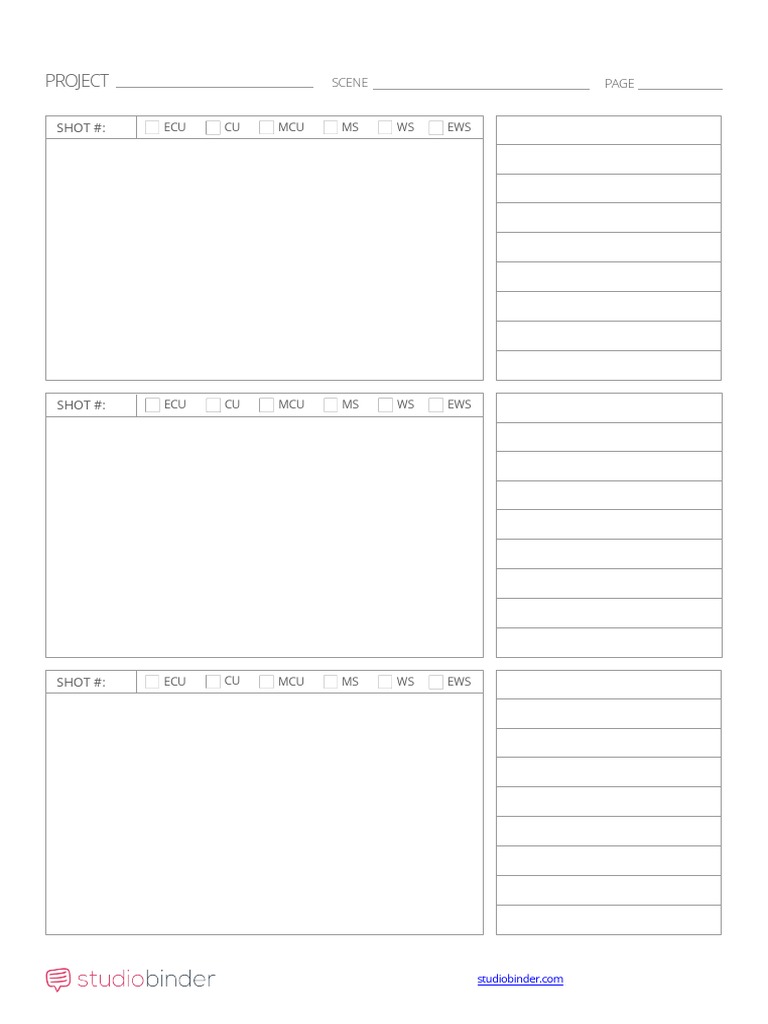 A4 Storyboard Template - 3-Panel - Portrait - StudioBinder | PDF