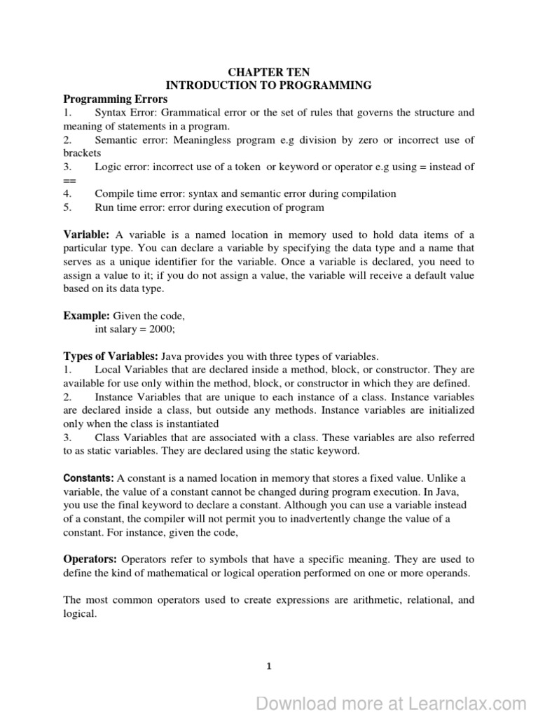 Csc201 Introduction To Programming Csc201 Futo 2020 | PDF | Java Virtual Machine | Control Flow