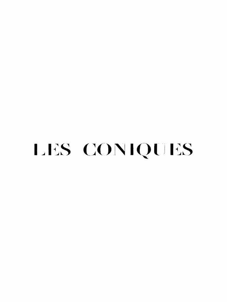 LEBESGUE Les Coniques Clear | PDF