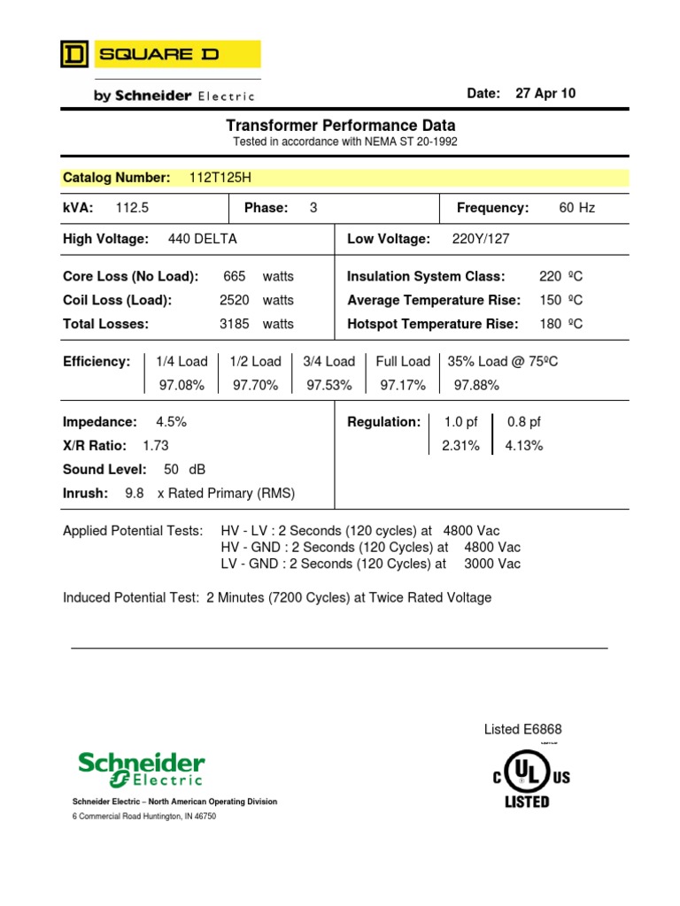 112T125H Data Sheet | PDF