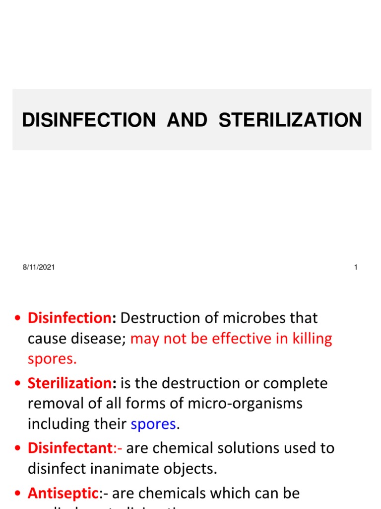 Disinfection Sterilization 2 | Download Free PDF | Sterilization (Microbiology) | Disinfectant