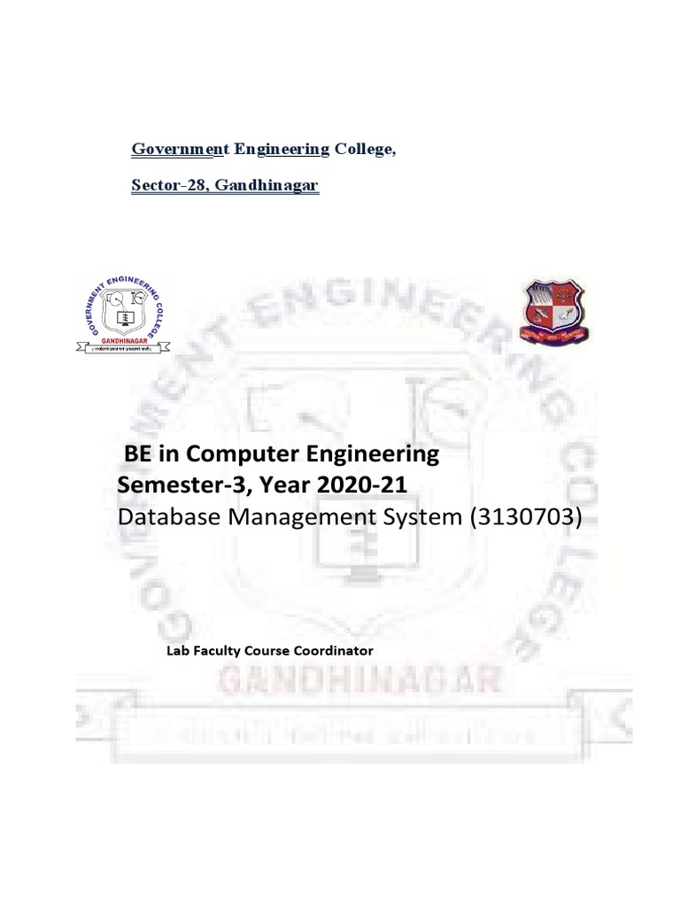 Ronit Dabgar's DBMS Practical Report | PDF | Database Schema | Database ...