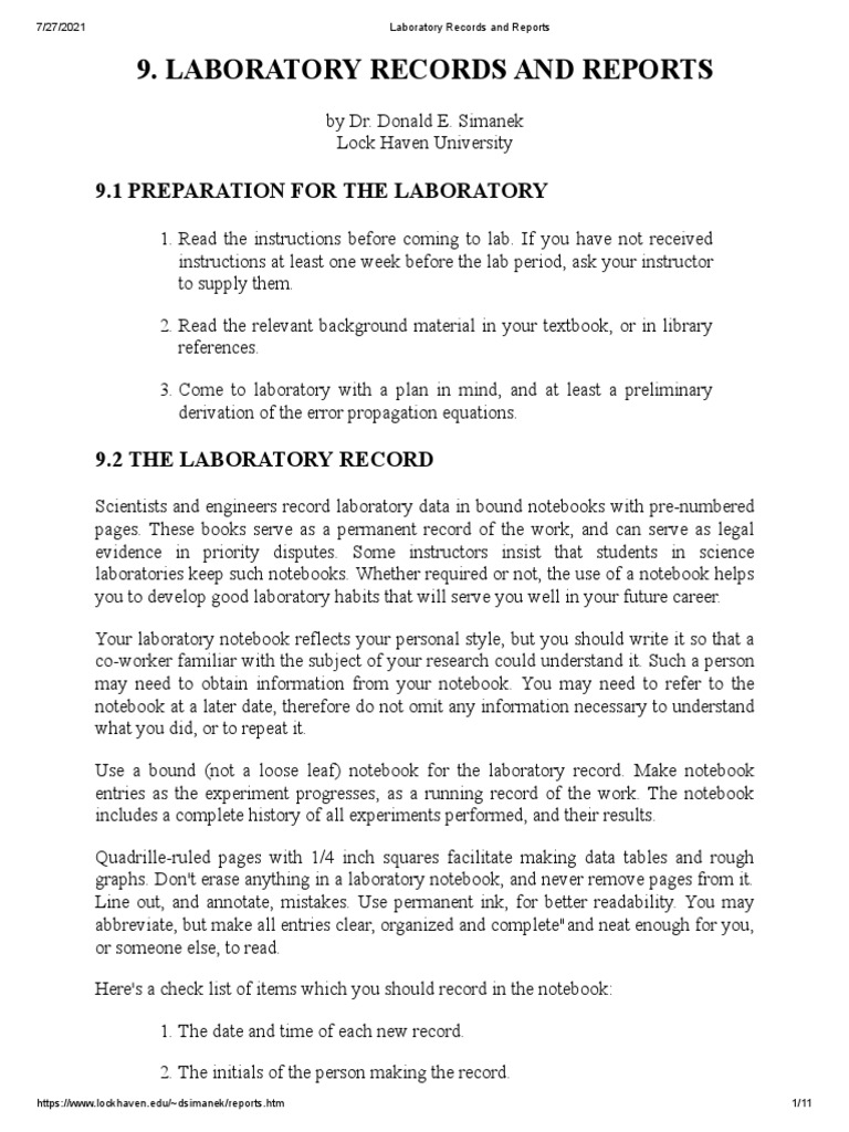 Laboratory Records and Reports | PDF | Experiment | Chart