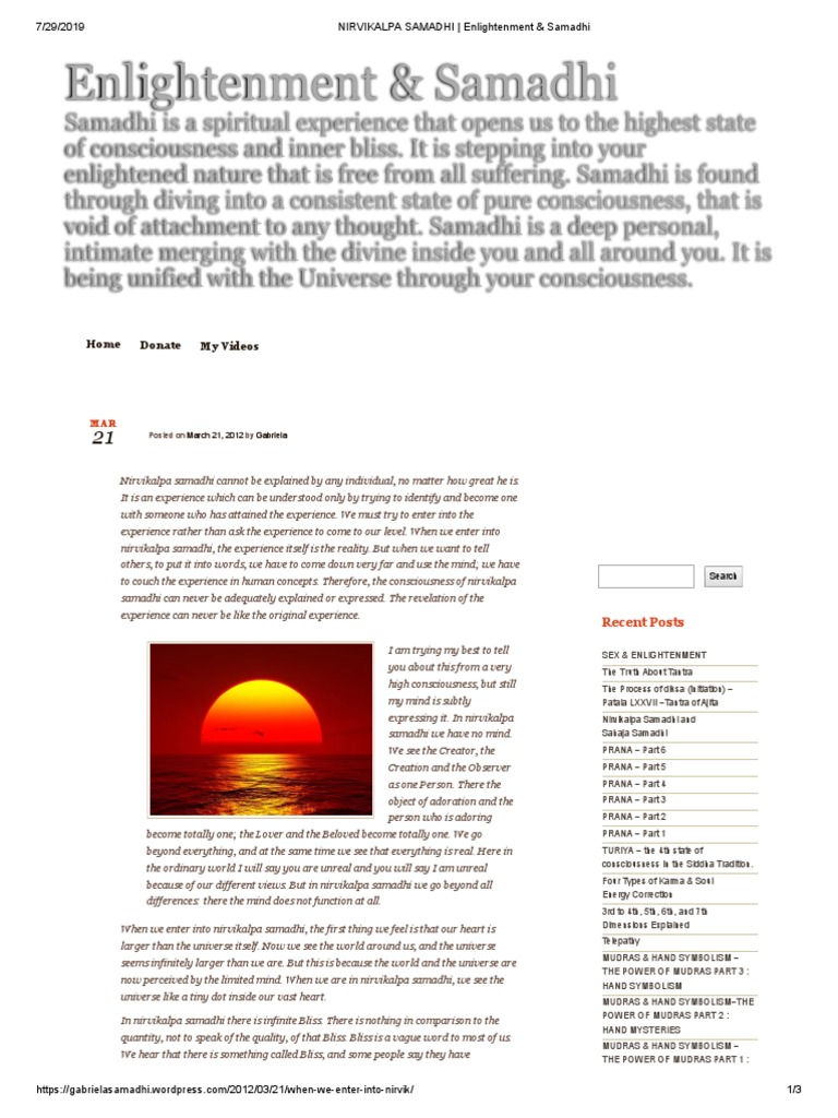 Understanding Nirvikalpa Samadhi | PDF | Kundalini | Enlightenment (Spiritual)