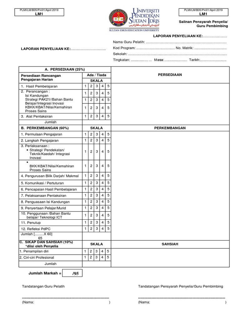 Borang Penyeliaan | PDF