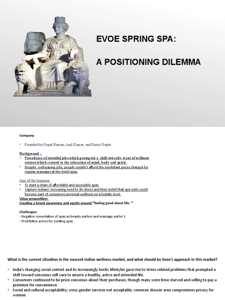 Evoe Spring Spa: A Positioning Dilemma | Download Free PDF | Brand ...