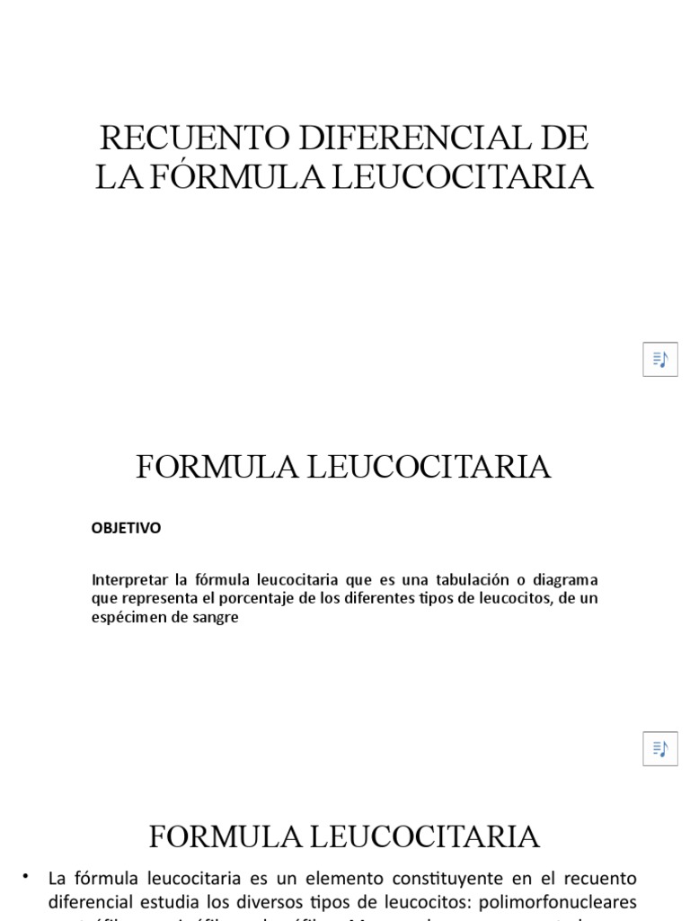 Formula Leucocitaria | PDF | Leucocito | Inmunología