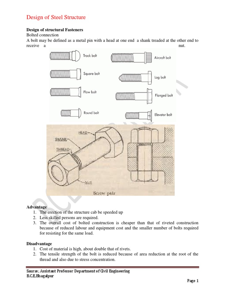 Design of Steel Structure | PDF | Screw | Strength Of Materials