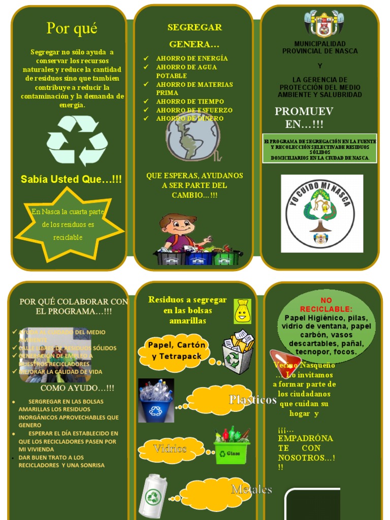 Triptico Prosefu | PDF | Residuos | Cuestiones ambientales