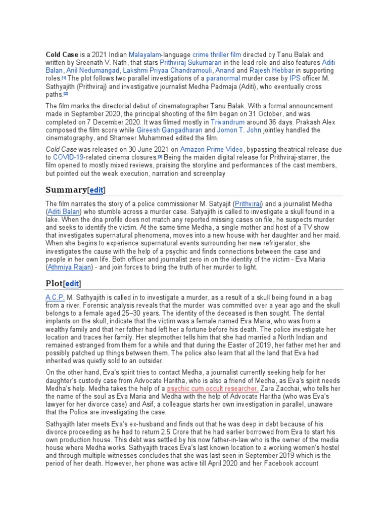 Cold Case | PDF